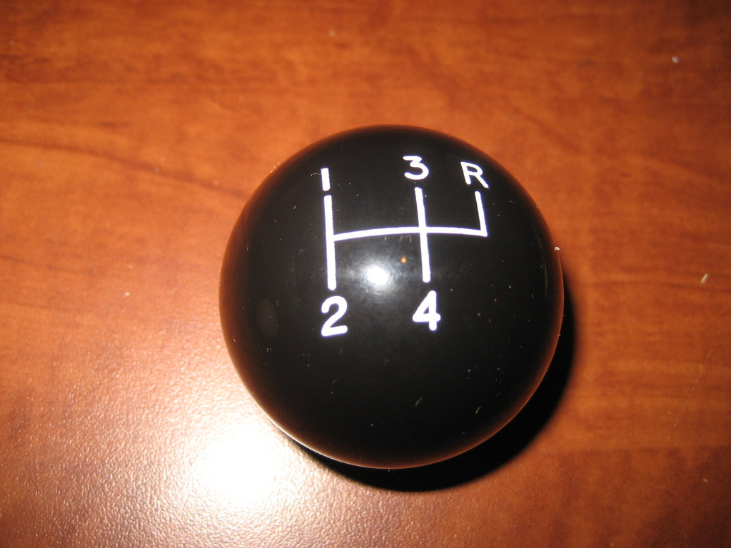 4 speed RUR engraved shift knob BLACK: 3/8"-24 for 1955-1978 Jeep CJ T ...